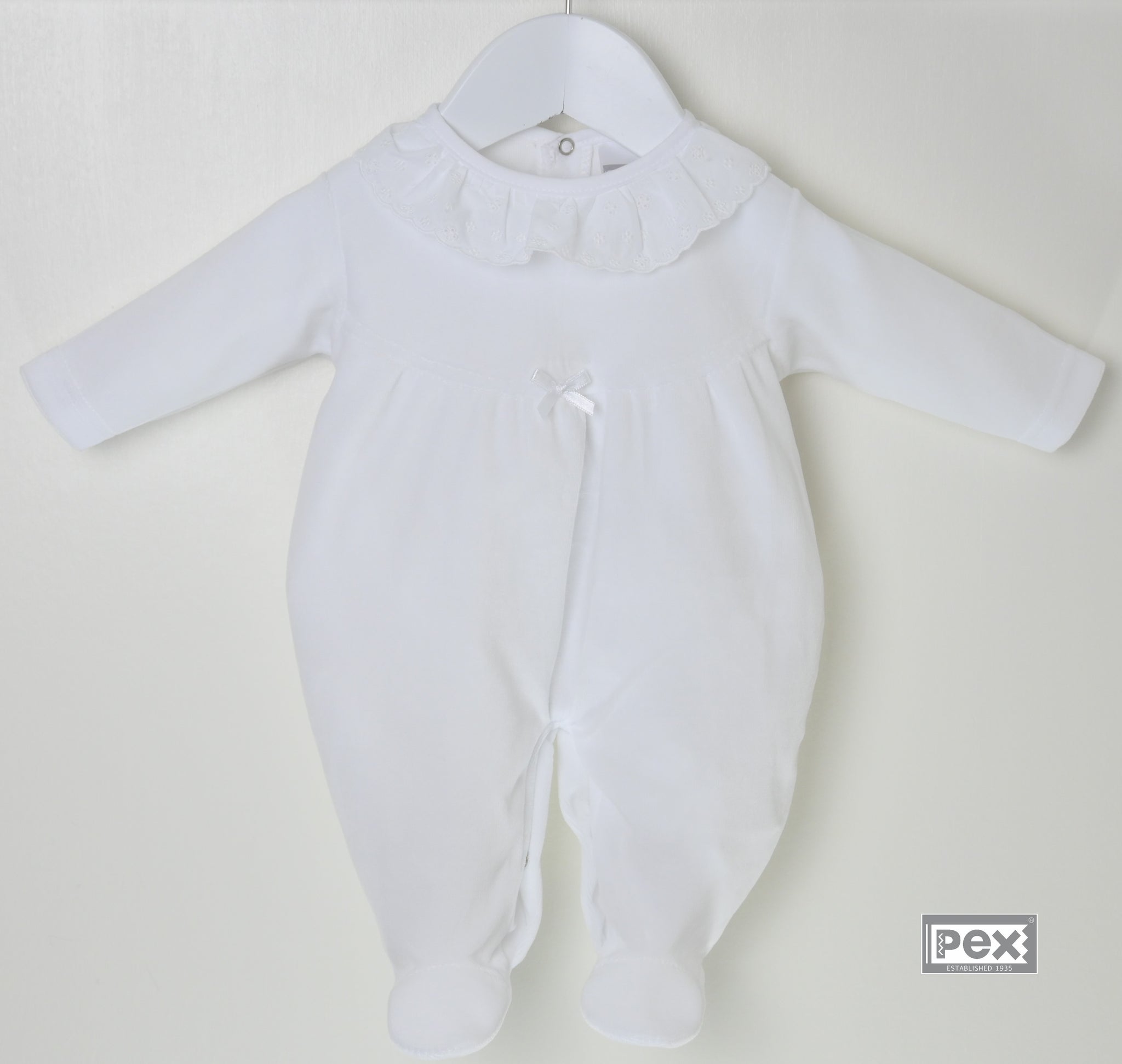 Broderie Lace Collar Sleepsuit White – PexWholesale