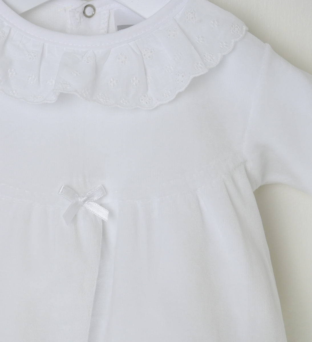Broderie Lace Collar Sleepsuit White – PexWholesale