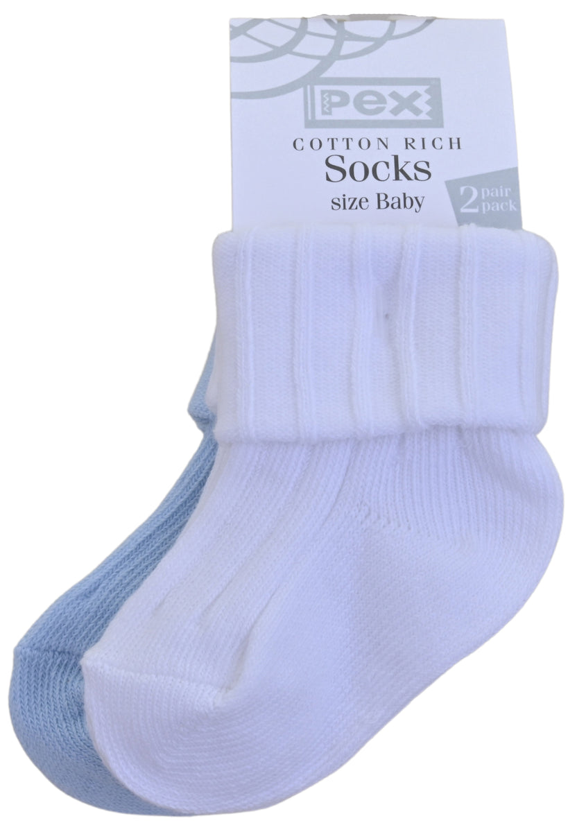 Snuggles White/Blue (6 x 2 Pair Packs) – PexWholesale
