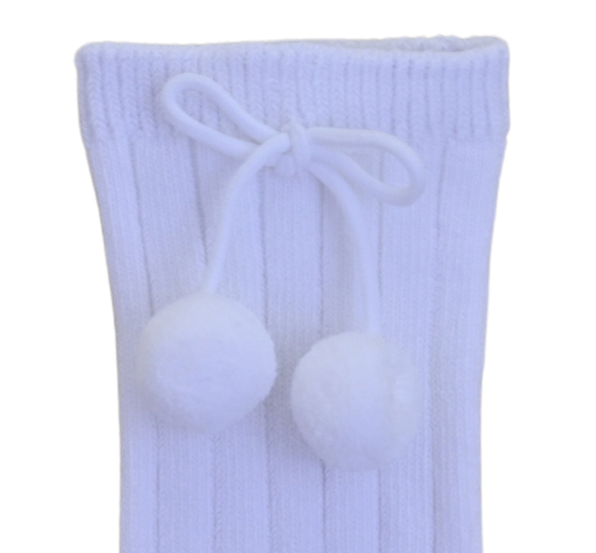 Pom Pom Knee High Socks White (Pack of 6) – PexWholesale